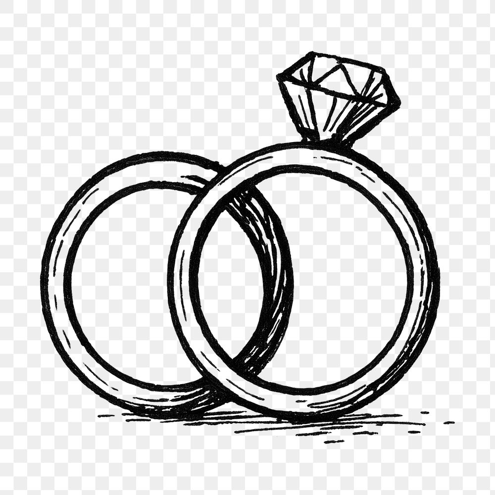 PNG Elegant hand-drawn wedding rings | Free PNG - rawpixel