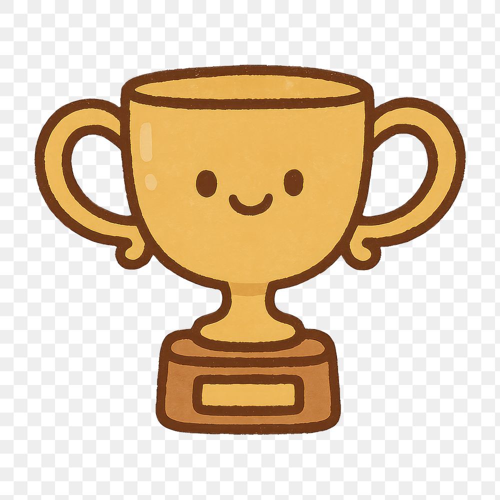 PNG Cute trophy smiling face | Free PNG - rawpixel