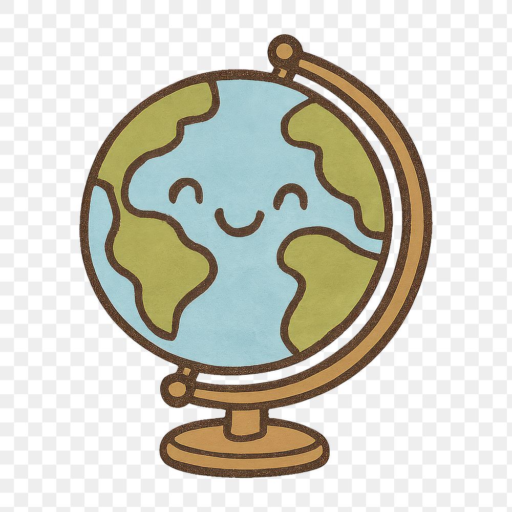 PNG Smiling globe illustration, cute | Free PNG - rawpixel