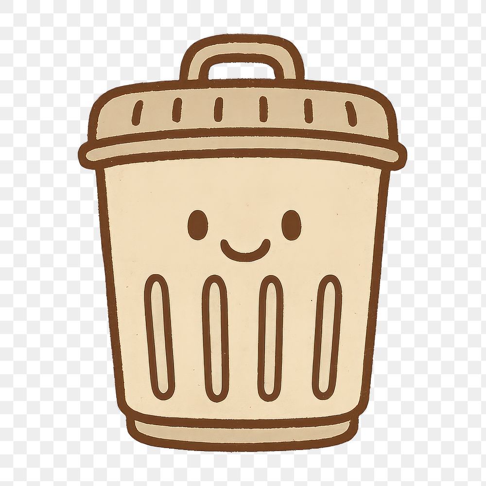PNG Cute smiling trash can | Free PNG - rawpixel