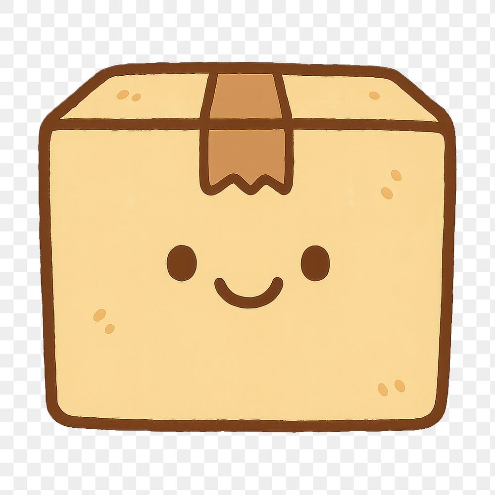 PNG Cute smiling cardboard box | Free PNG - rawpixel