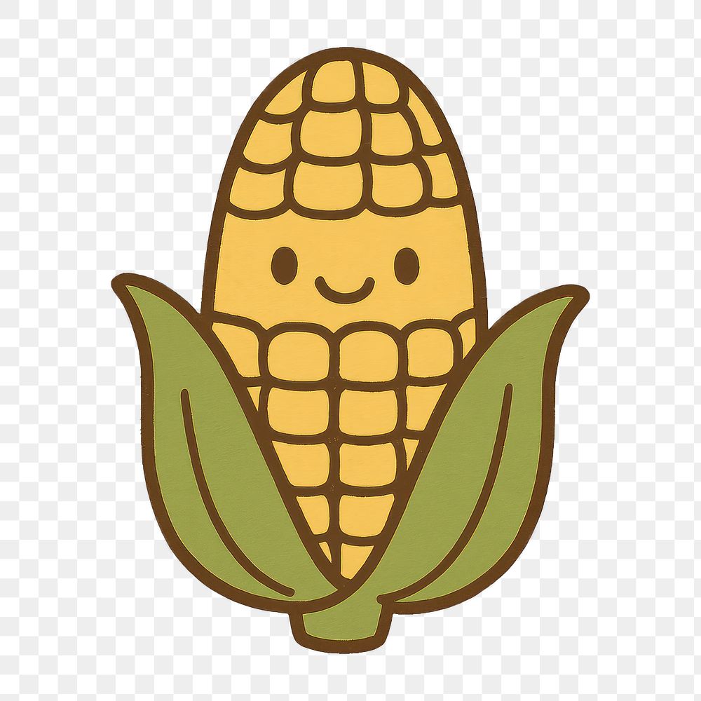 PNG Cute smiling corn illustration | Free PNG - rawpixel