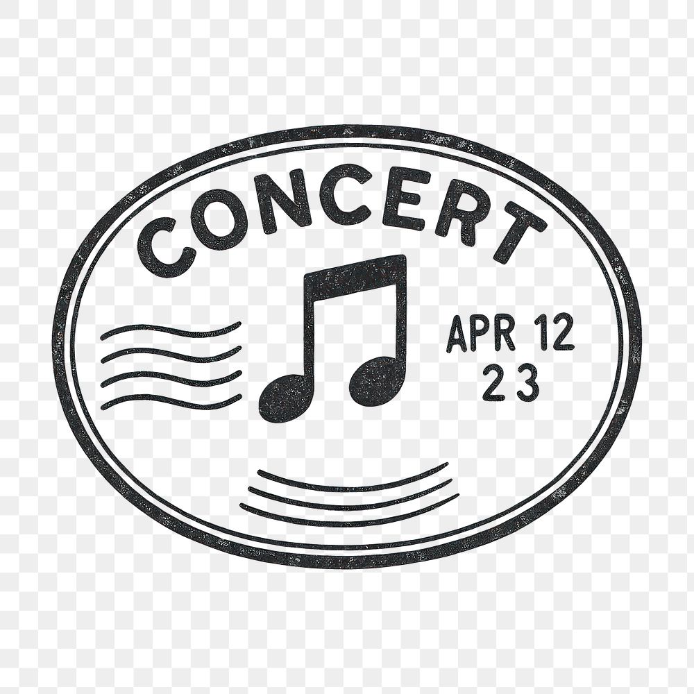 PNG Vintage concert stamp illustration | Free PNG - rawpixel