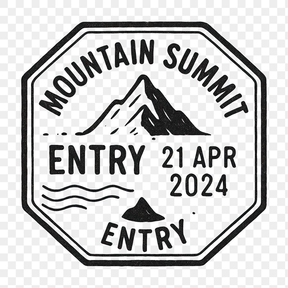PNG Vintage mountain summit badge | Free PNG - rawpixel