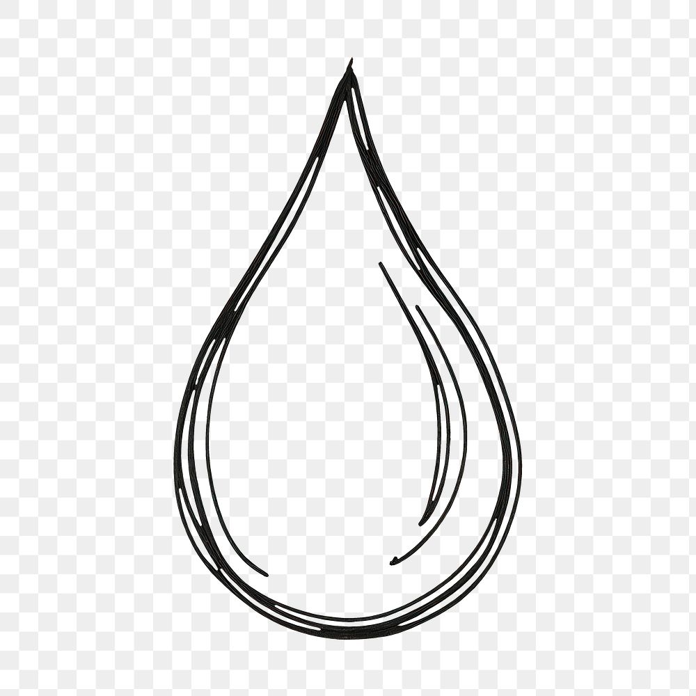 PNG Minimalist hand-drawn water droplet | Premium PNG - rawpixel