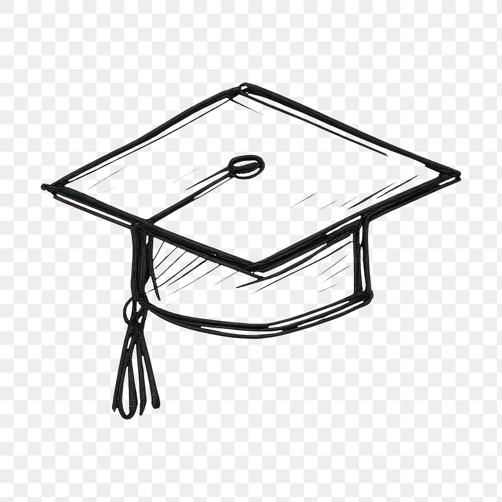 PNG Hand-drawn graduation cap illustration | Free PNG - rawpixel