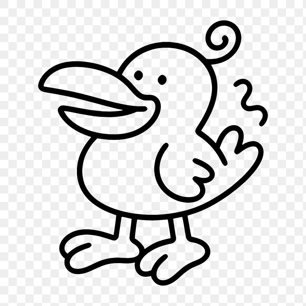 PNG Cute cartoon bird outline | Free PNG - rawpixel