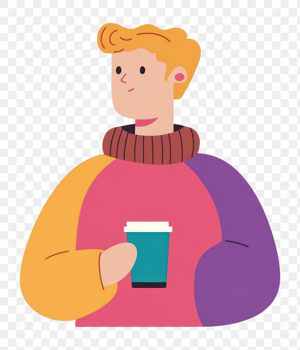 PNG Man coffee cartoon illustration | Free PNG - rawpixel