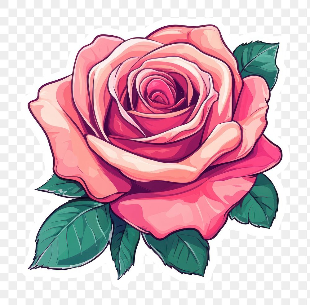 PNG Pink rose sticker vector | Free PNG - rawpixel