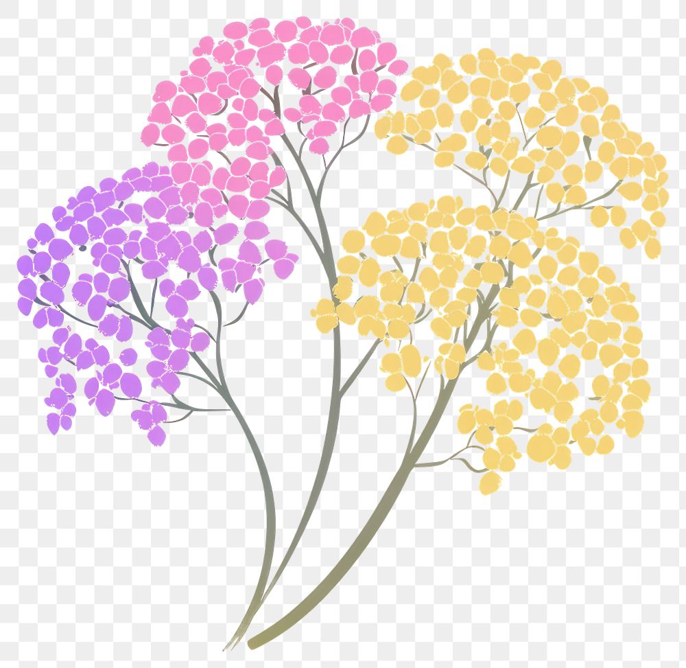 PNG Yarrow flower illustration floral. | Free PNG - rawpixel