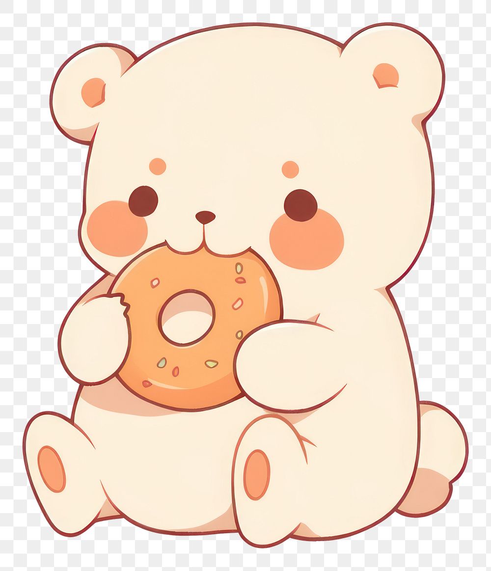 PNG Cute bear eating cookie | Free PNG - rawpixel