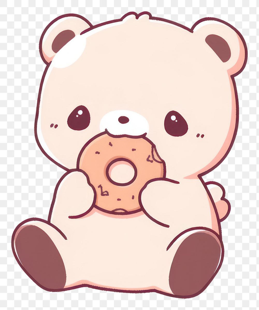 PNG Cute bear eating cookie | Free PNG - rawpixel