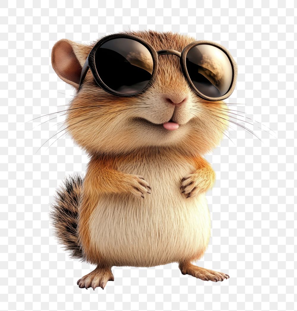 PNG Furry chipmunk illustration sunglasses | Free PNG - rawpixel
