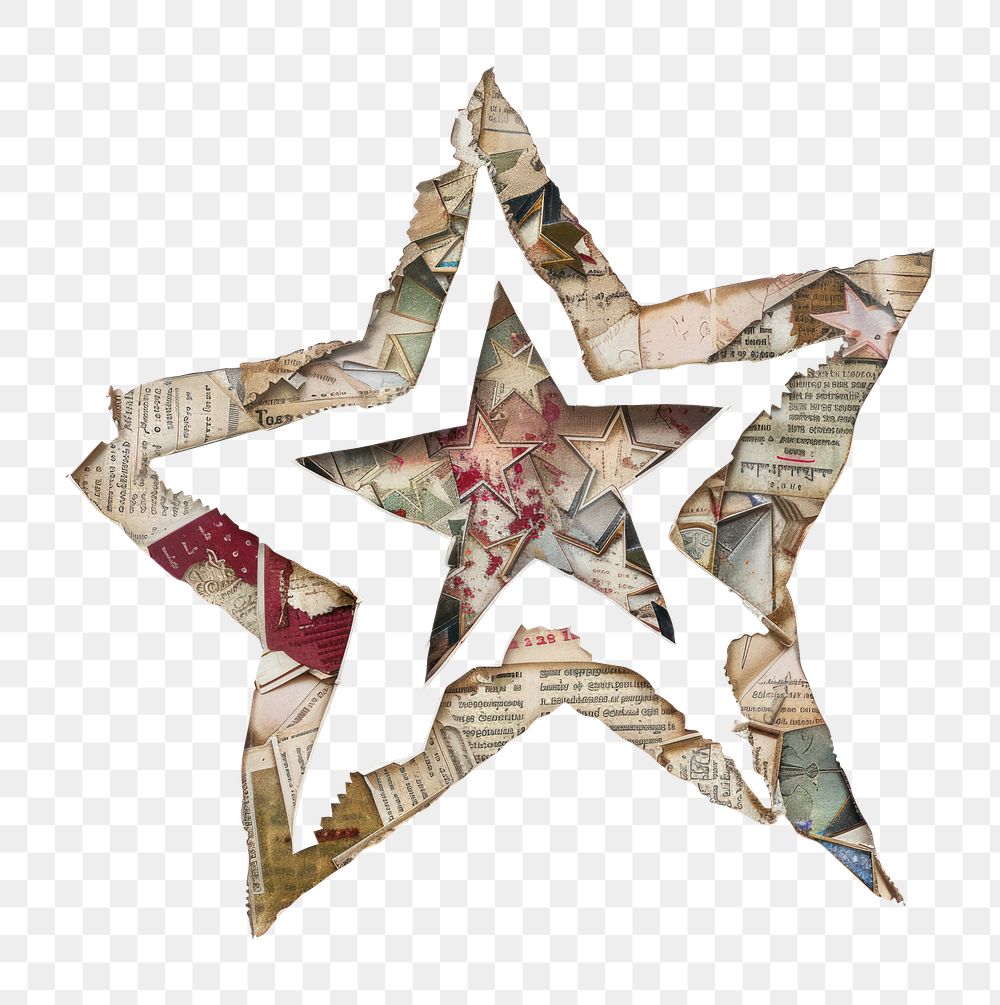 PNG Star cutouts vintage collage | Free PNG - rawpixel