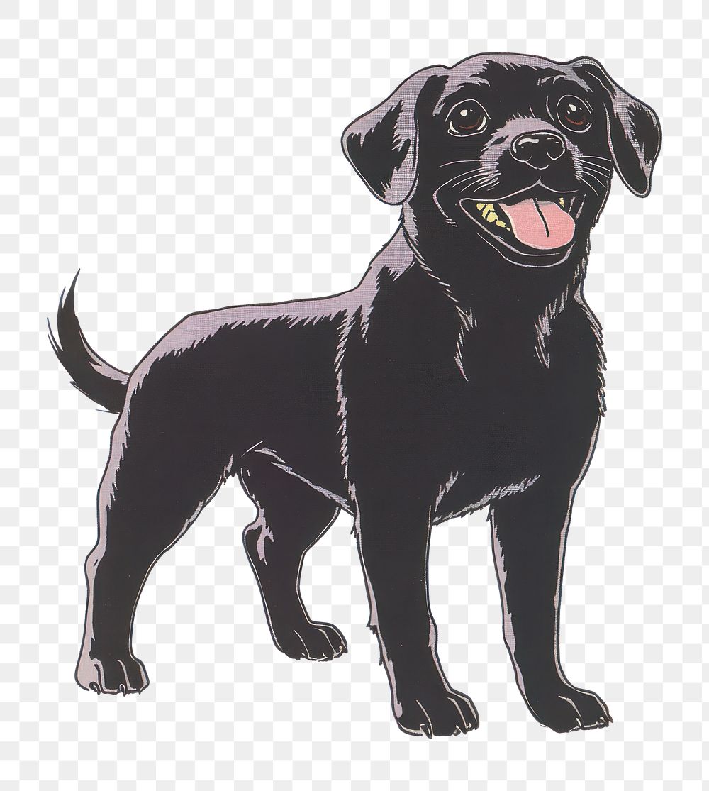 PNG Black dog illustration cartoon | Free PNG - rawpixel