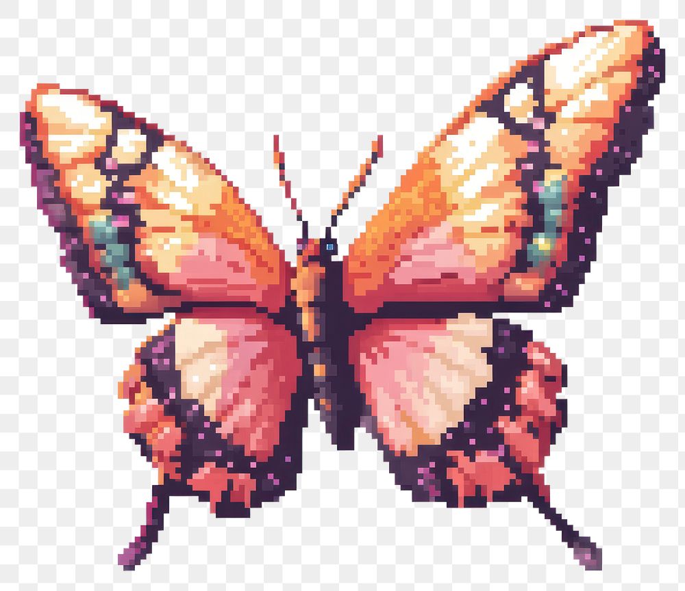 PNG Butterfly illustration pixelated design. | Free PNG - rawpixel