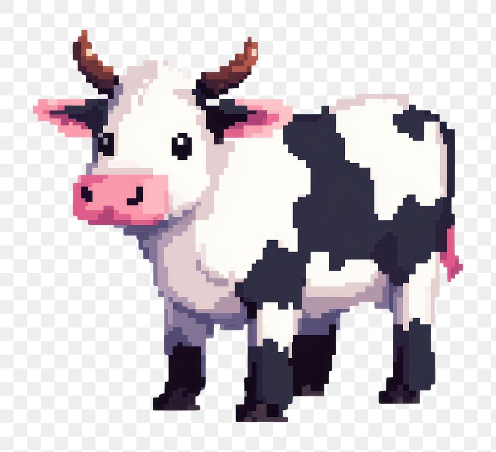 PNG Cow illustration pixelated animal | Free PNG - rawpixel