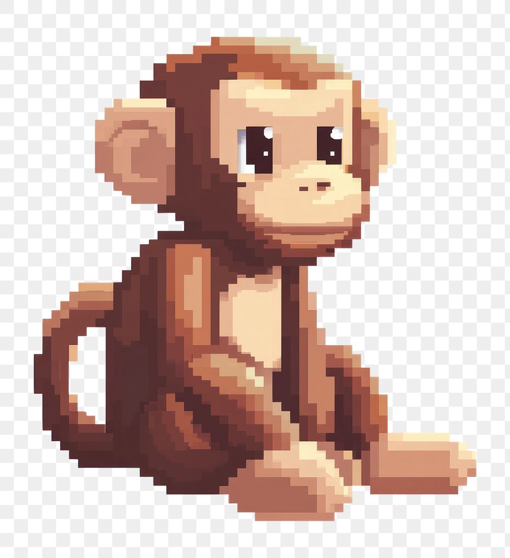 PNG Monkey illustration pixelated animal | Free PNG - rawpixel