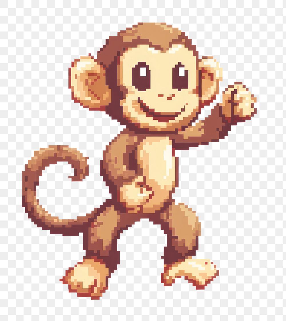 PNG Monkey illustration pixelated character. | Free PNG - rawpixel