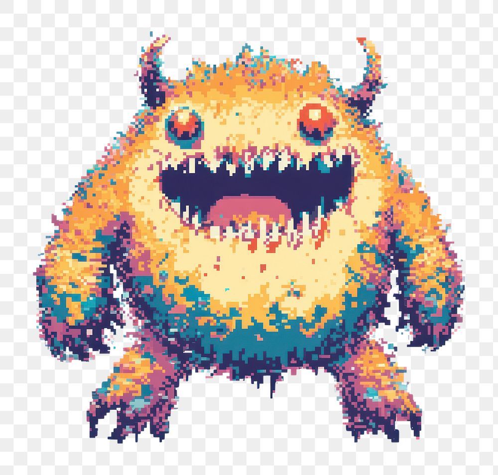 PNG Monster illustration pixelated design. | Free PNG - rawpixel