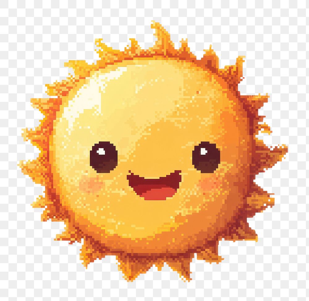 PNG Sun illustration pixelated face. | Free PNG - rawpixel