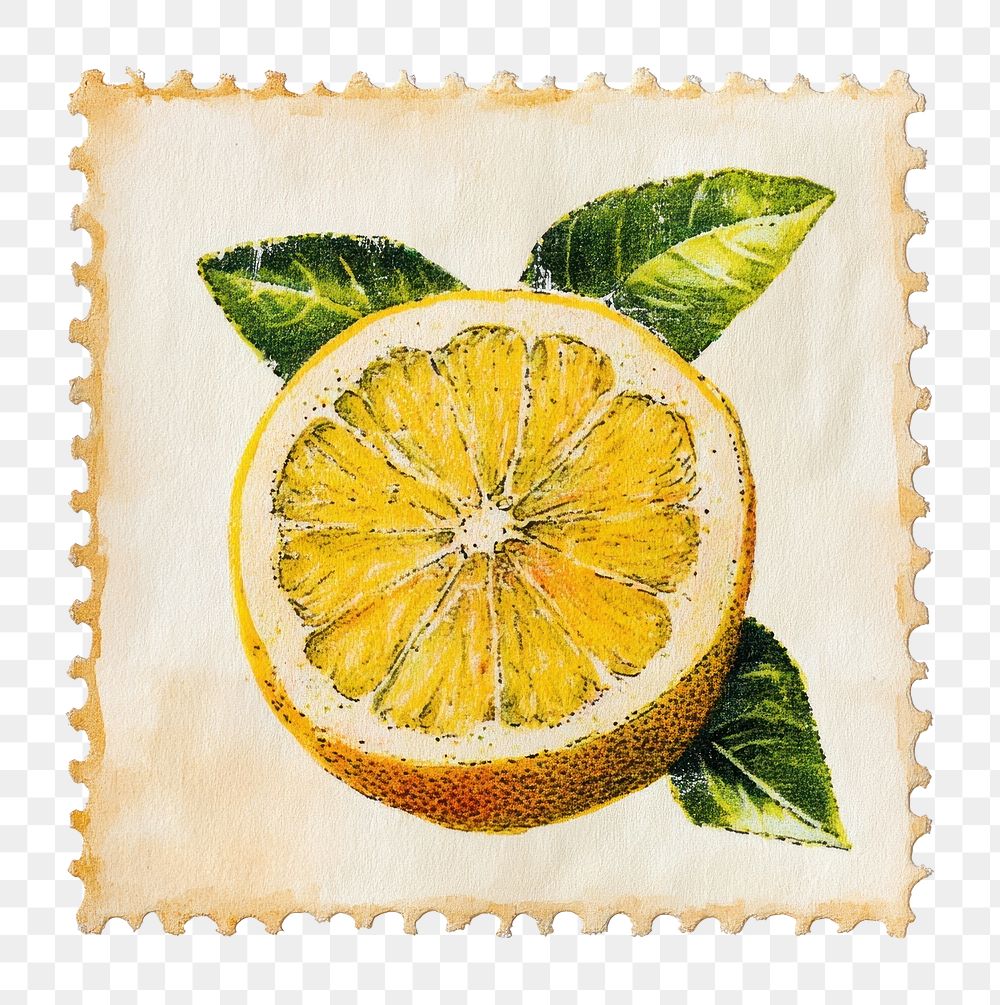 PNG Lemon postage stamp vintage | Free PNG - rawpixel