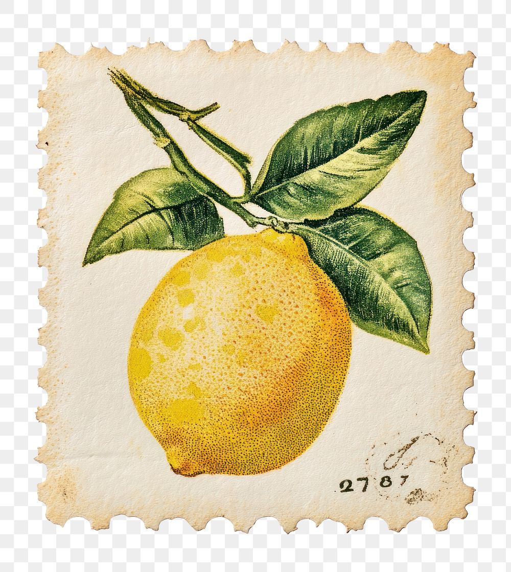 PNG Lemon postage stamp vintage | Free PNG - rawpixel