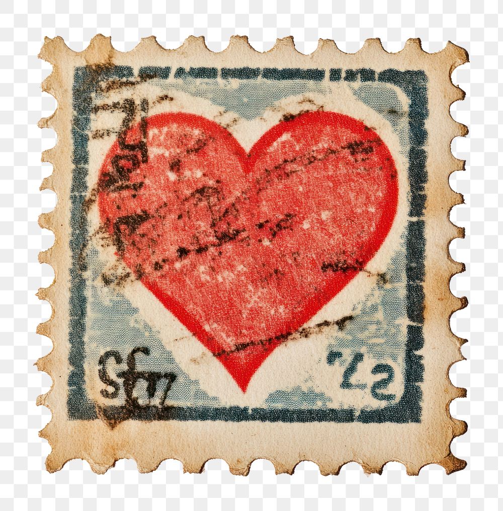PNG Heart shape postage stamp | Free PNG - rawpixel