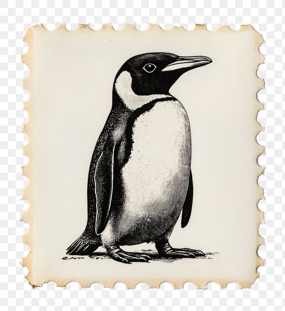 PNG Penguin postage stamp vintage | Free PNG - rawpixel