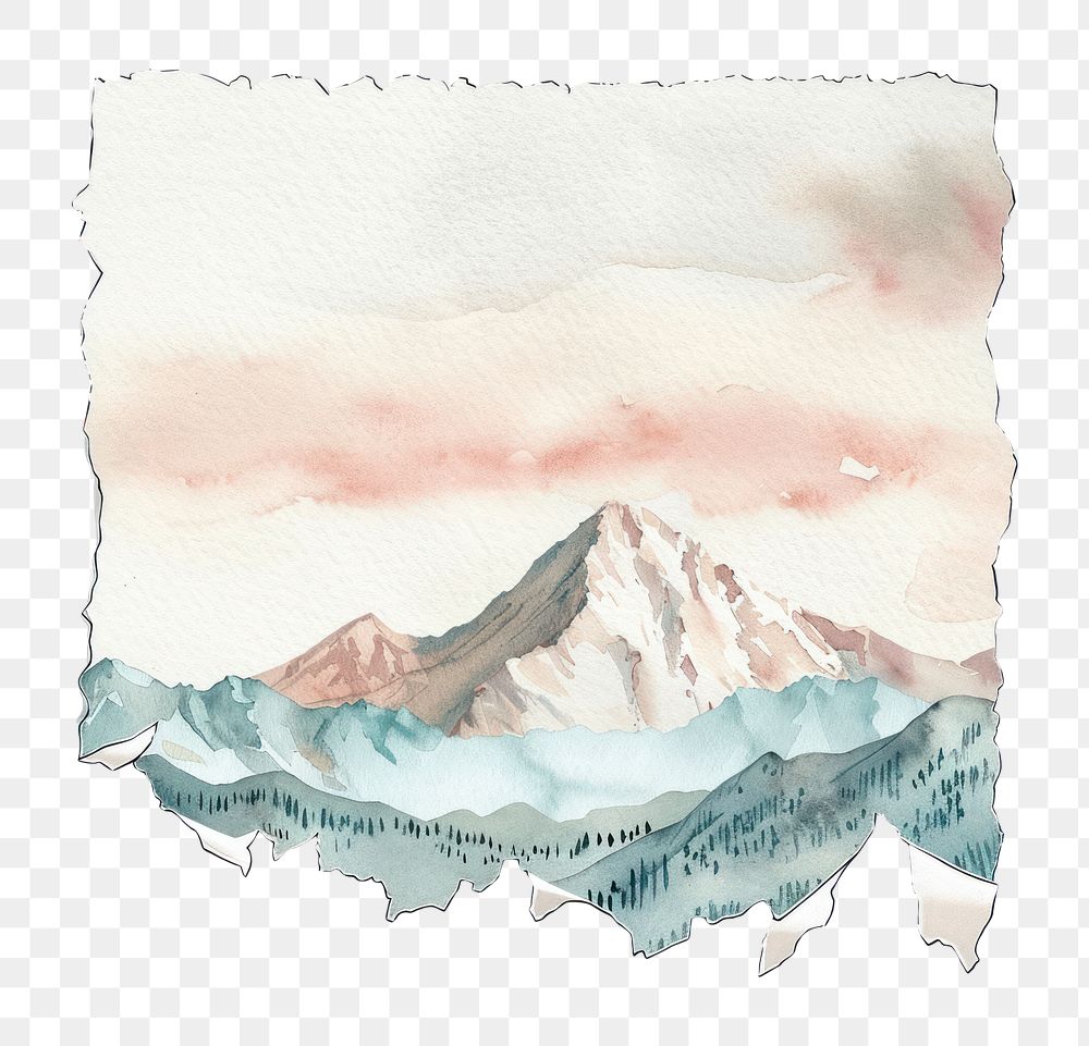 PNG Torn paper mountain illustration | Free PNG - rawpixel