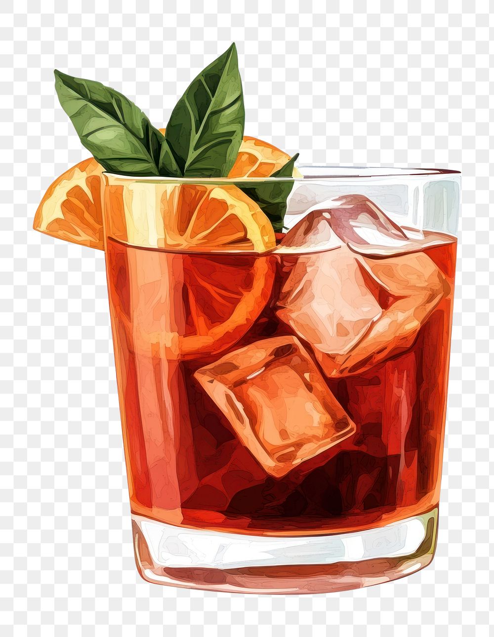 PNG Negroni cocktail illustration beverage | Free PNG - rawpixel
