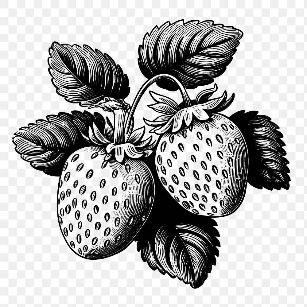 PNG Strawberries strawberry illustration drawing | Free PNG - rawpixel