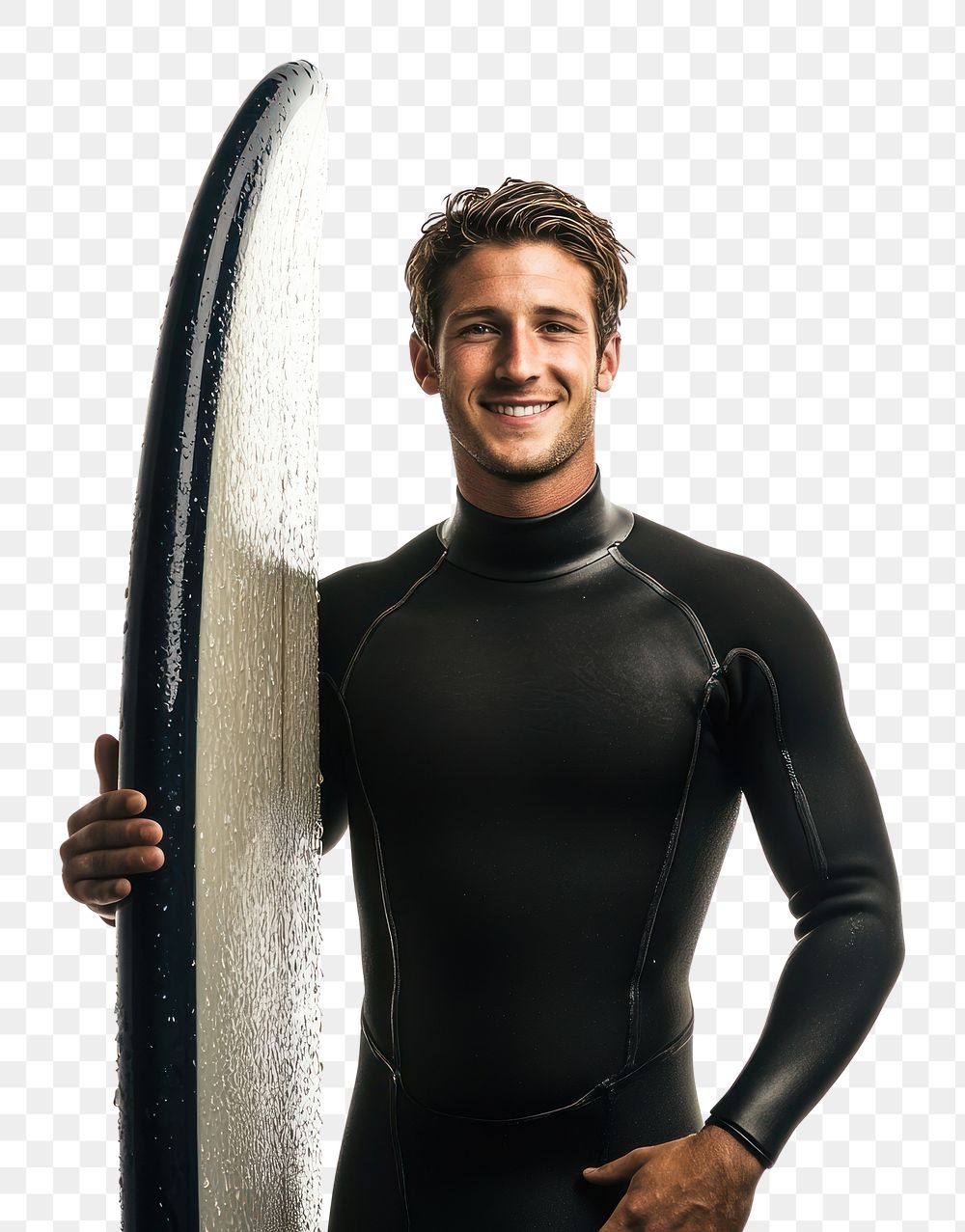 PNG Surfer surfboard confident portrait | Free PNG - rawpixel
