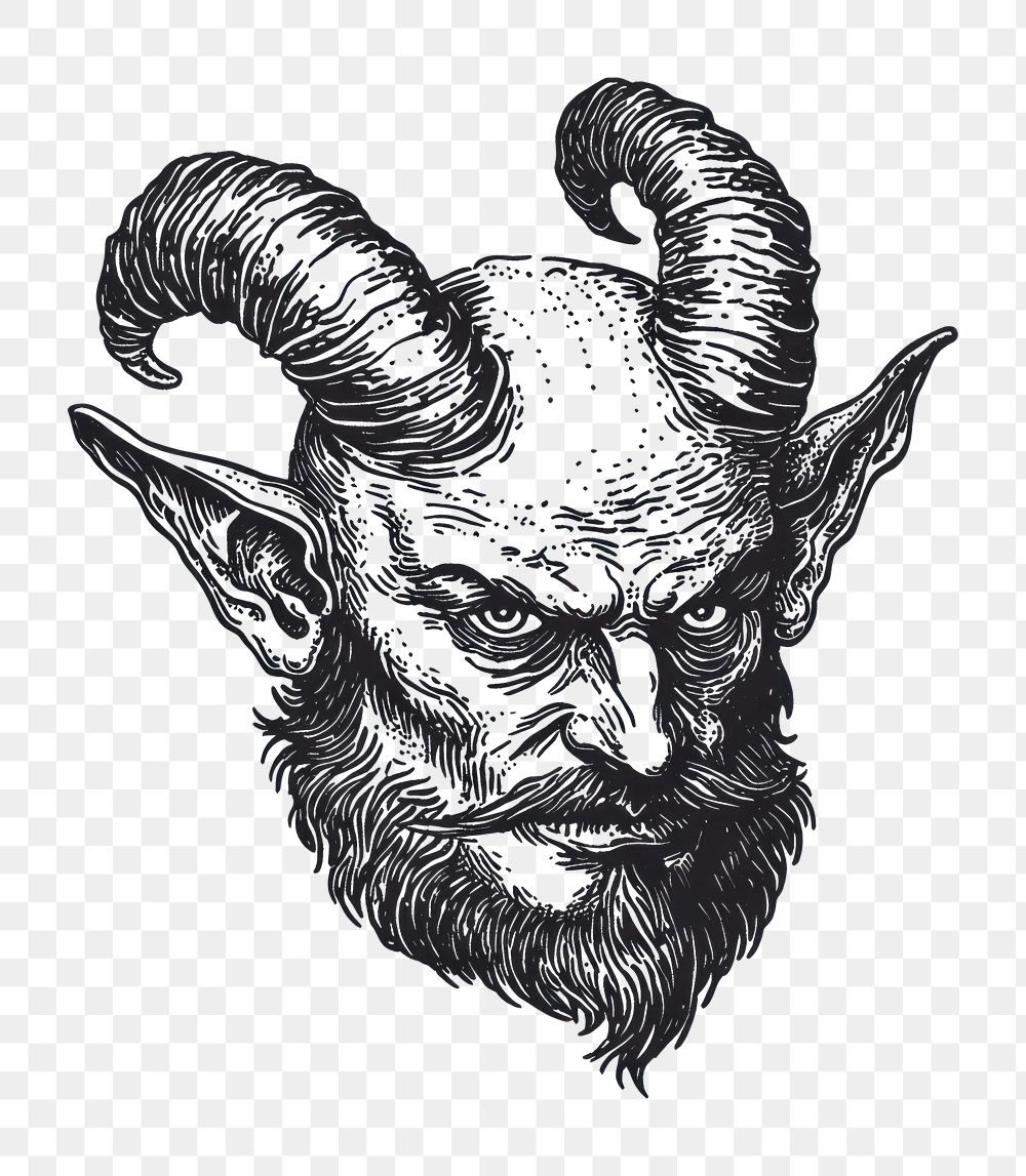 PNG Devil art drawing black. | Free PNG - rawpixel