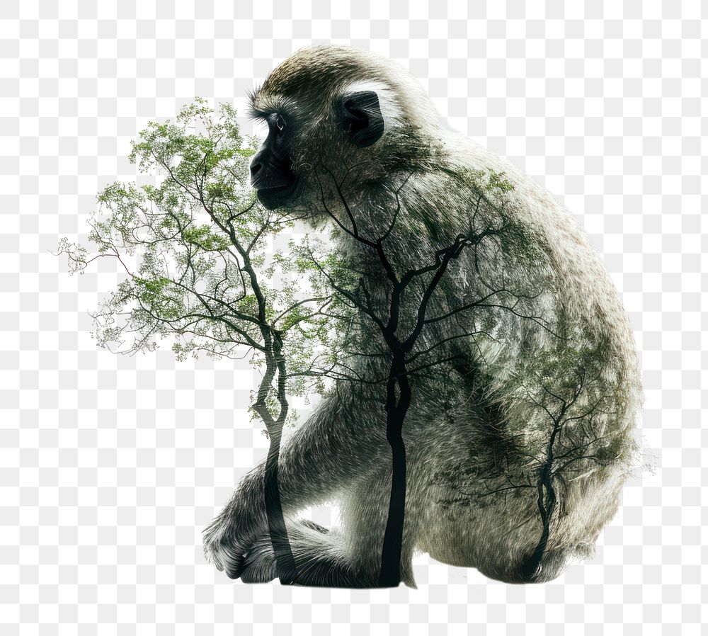 PNG Monkey trees photography wildlife | Free PNG - rawpixel