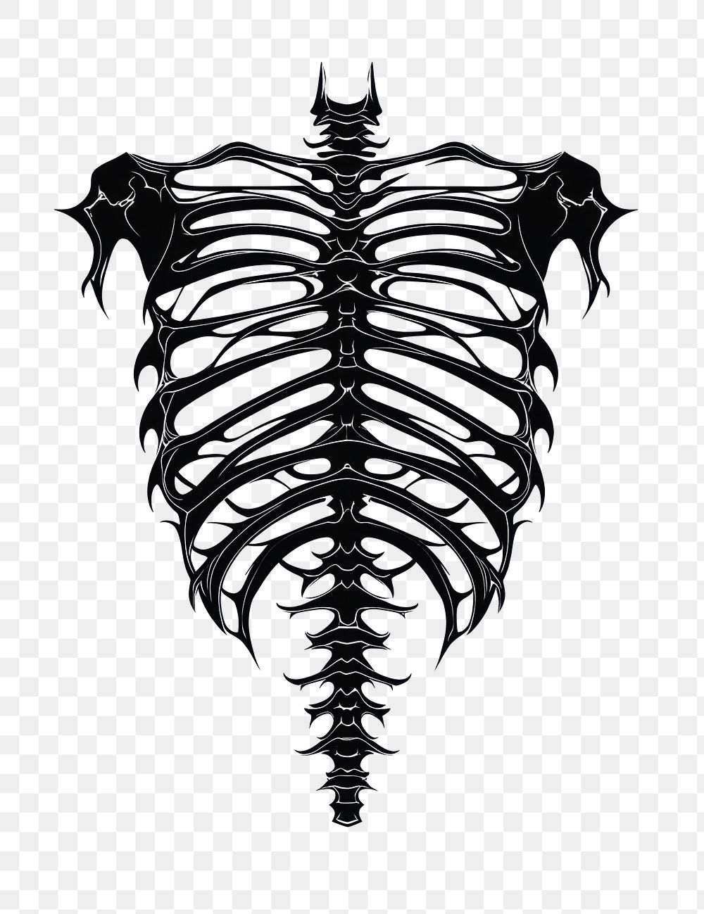 PNG Rib cage design black | Free PNG - rawpixel