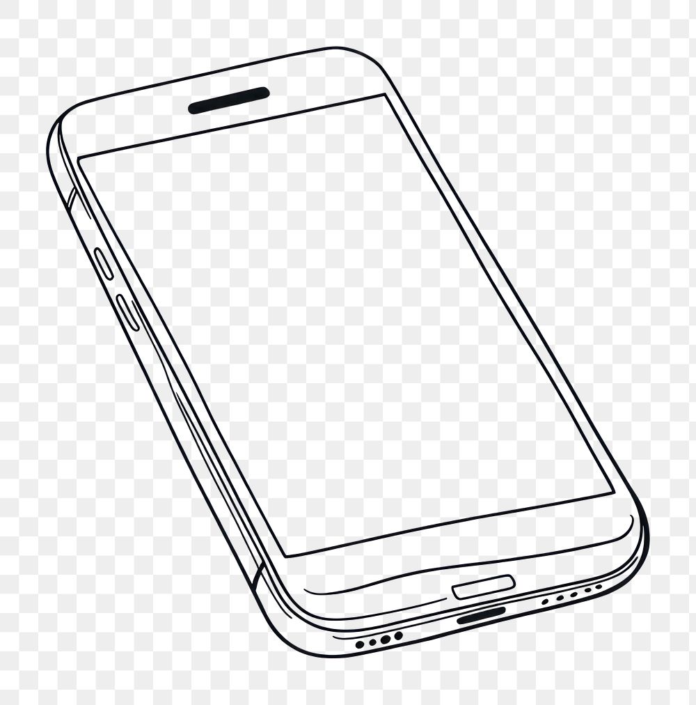 PNG Smartphone drawing simple line | Free PNG - rawpixel