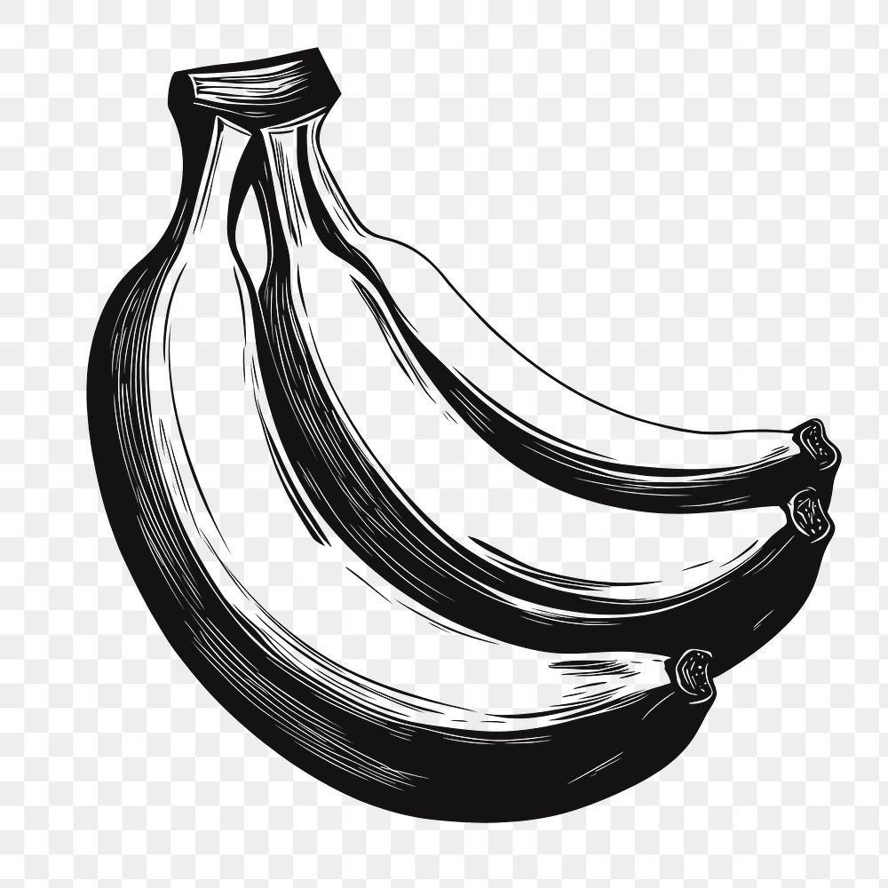 PNG Simple bananas linear illustration | Free PNG - rawpixel