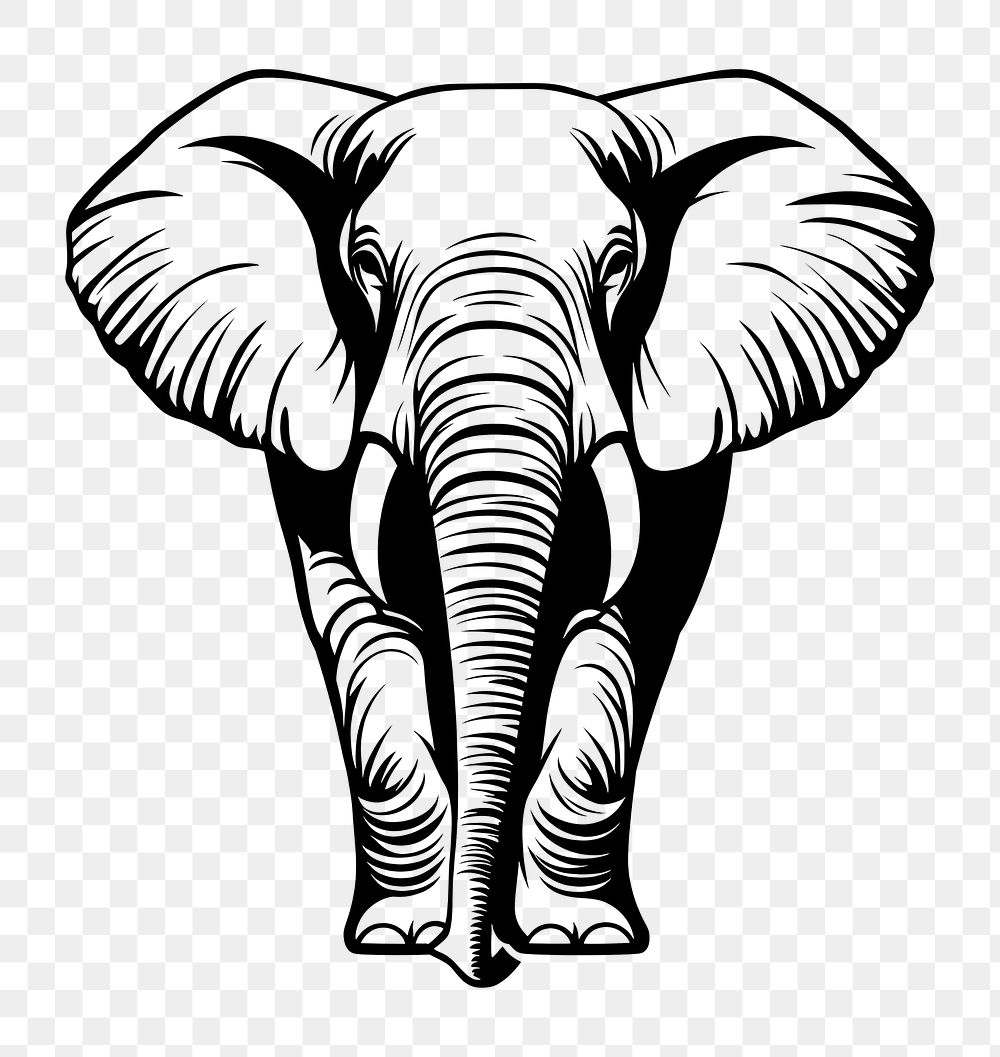 PNG Simple elephant linear art | Free PNG - rawpixel