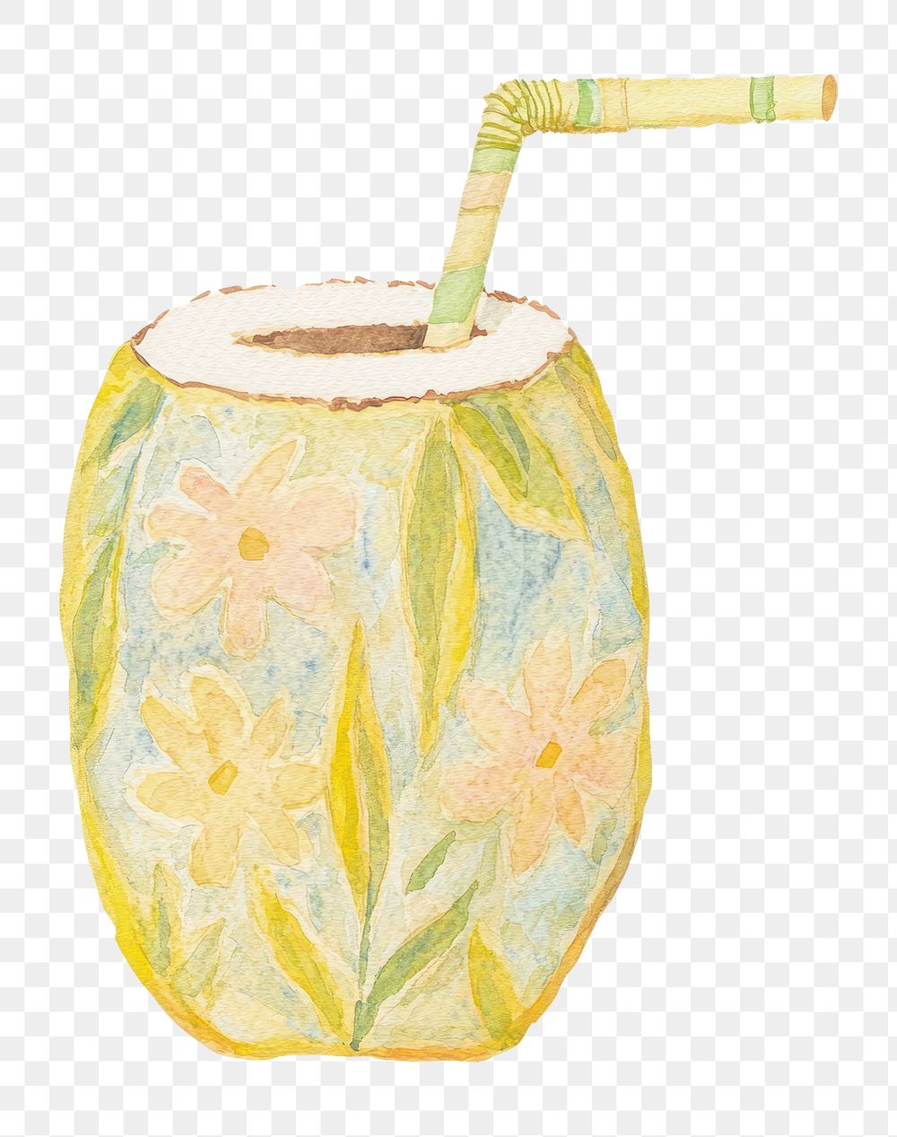 PNG Summer coconut drink illustration | Free PNG - rawpixel