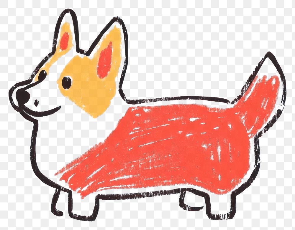 PNG Corgi dog illustration drawing | Free PNG - rawpixel