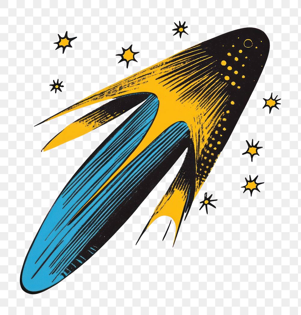 PNG Linocut comet illustration style | Free PNG - rawpixel