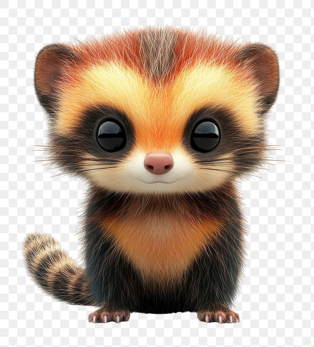 PNG Marbled Polecat illustration creature | Free PNG - rawpixel