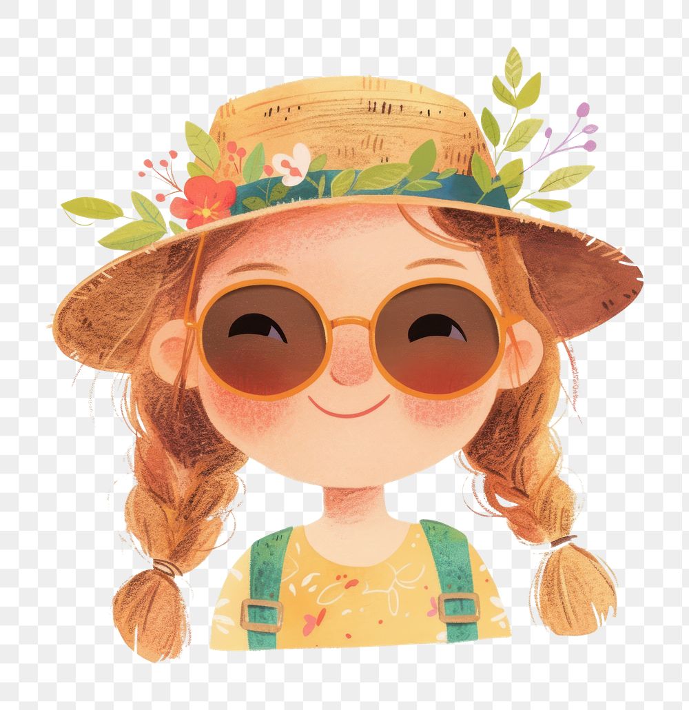 PNG Girl head summer hat | Free PNG - rawpixel