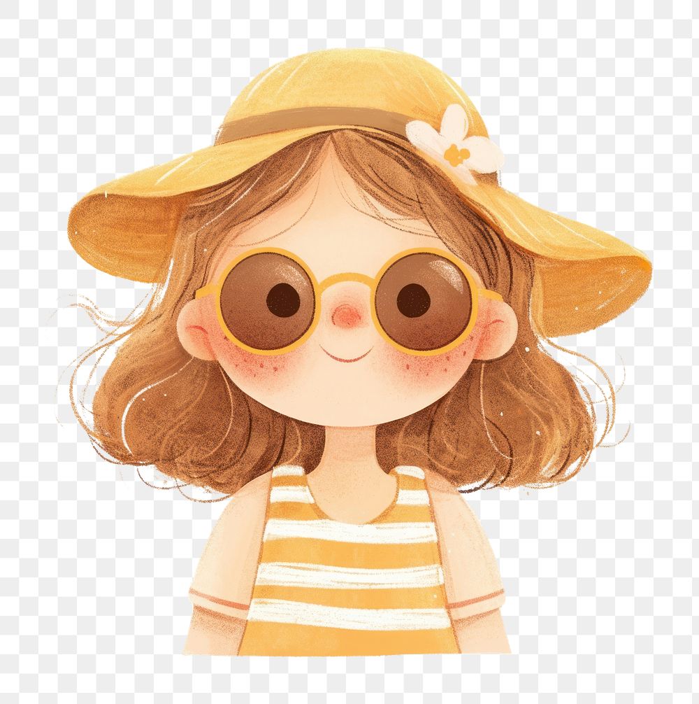 PNG Girl head summer hat | Free PNG - rawpixel
