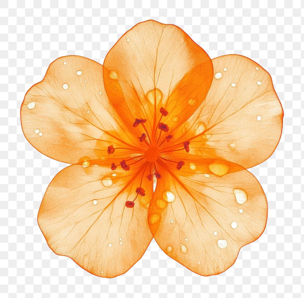 PNG X-ray orange flax flower | Free PNG - rawpixel
