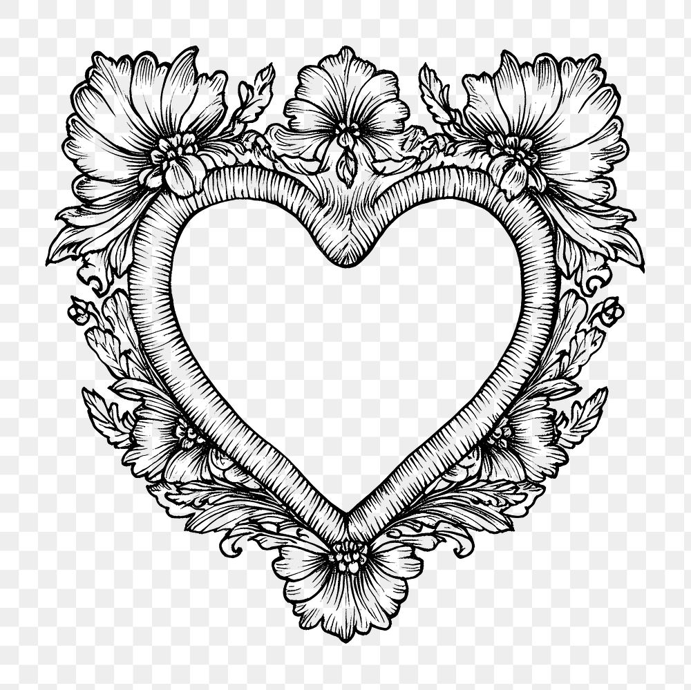 PNG Baroque wedding heart Frame | Free PNG - rawpixel