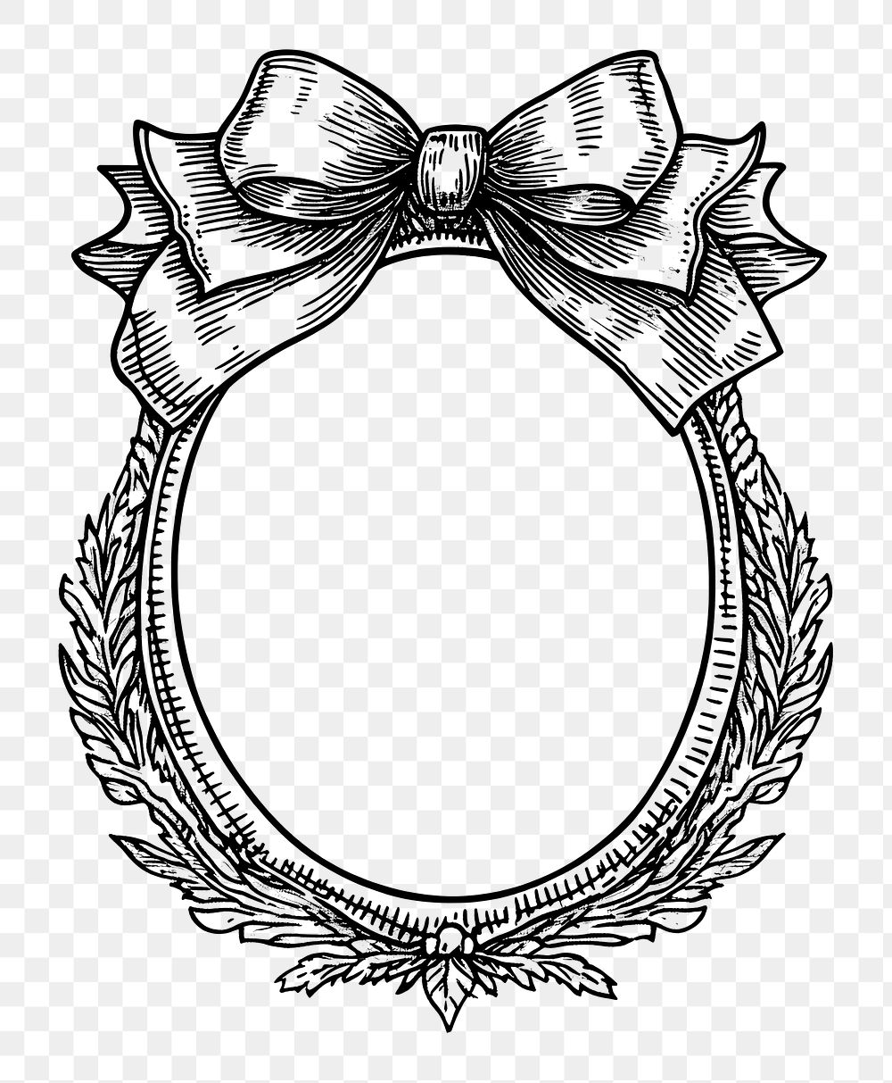 PNG Oval ribbon Frame bow | Free PNG - rawpixel