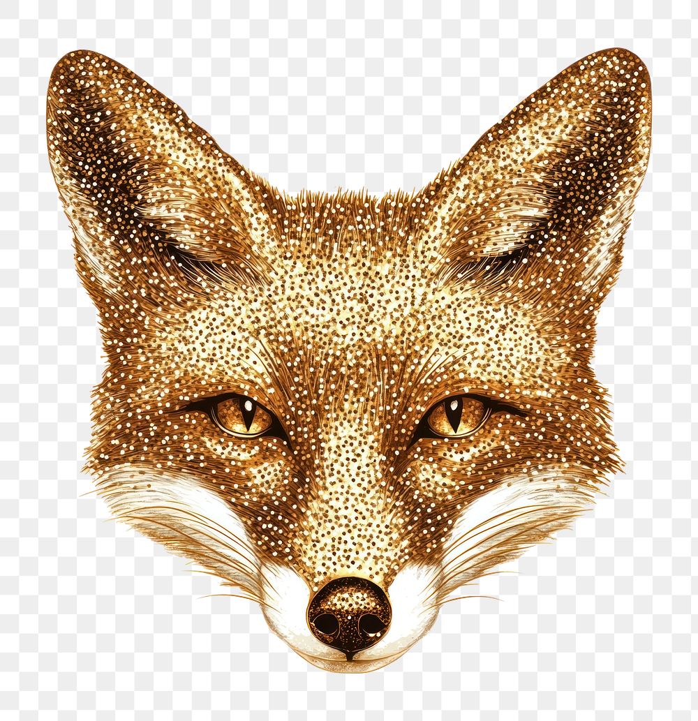 PNG Gold glitter fox face | Free PNG - rawpixel