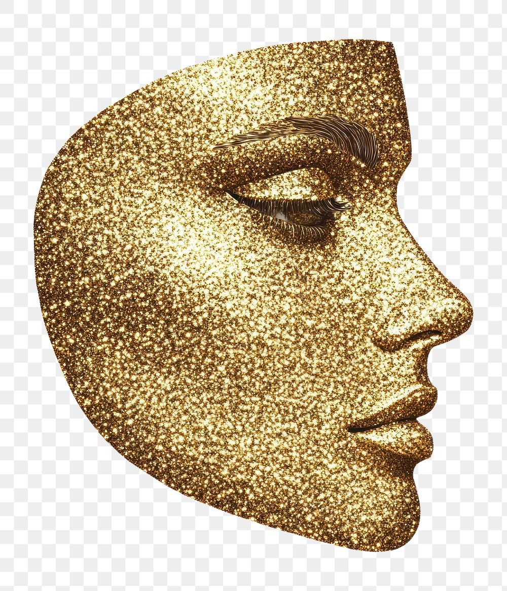 PNG Gold glitter person face | Free PNG - rawpixel